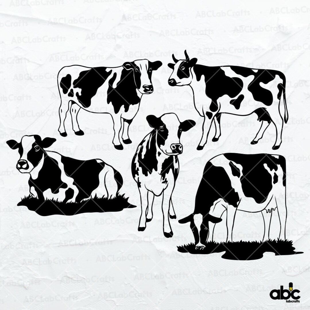 Cow Svg Bundle | Farm Animal Svg | Cow Png | Cow Cut Files | Farm ...