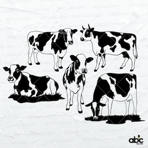 Cow Svg Bundle | Farm Animal Svg | Cow Png | Cow Cut Files | Farm ...