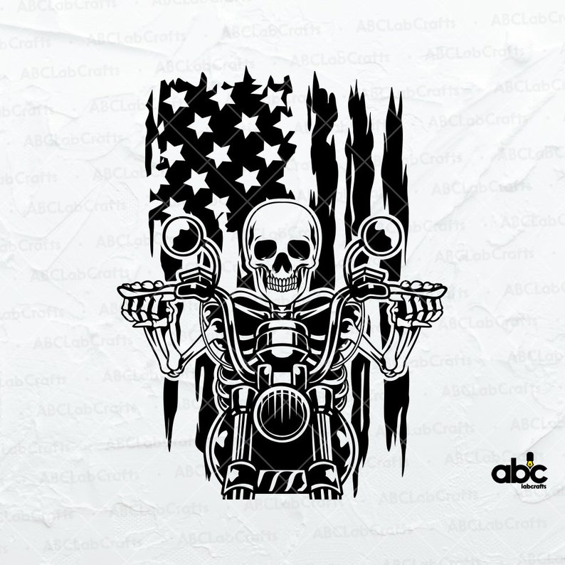 US Skeleton Life Behind Bars Svg File Motorcycle Svg Biker - Etsy