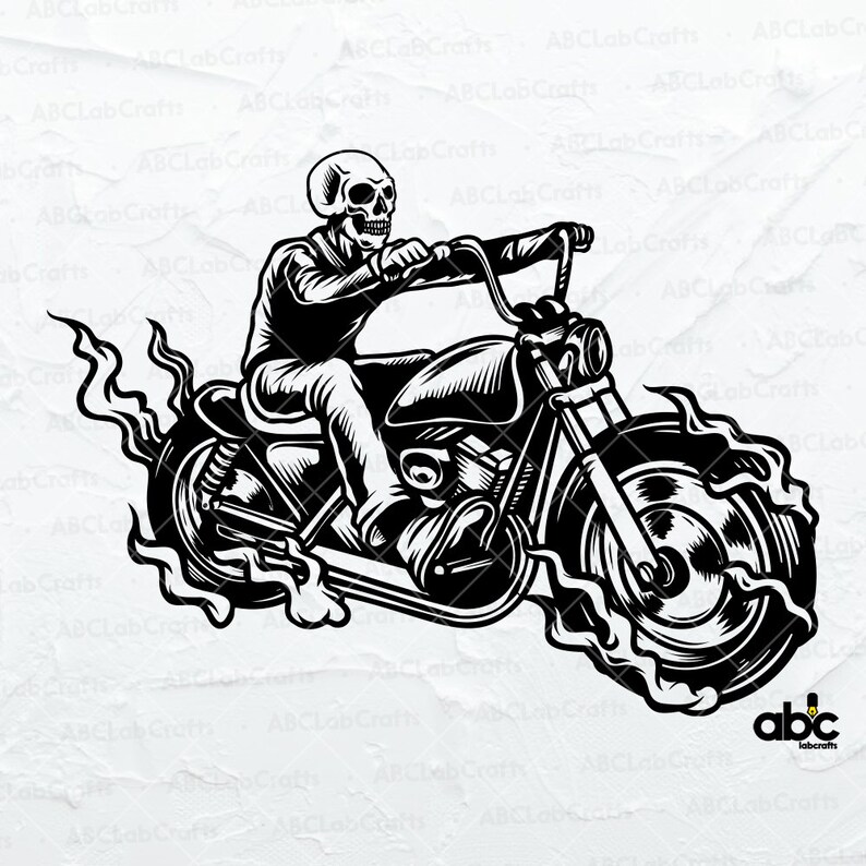 Biker Skull Svg File Skull Svg Rider Svg Motorbike Svg - Etsy