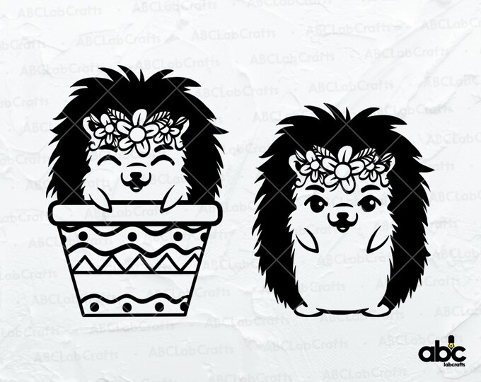 Cute Hedgehog Svg, Floral Hedgehog Svg, Hedgehog Svg Files, Hedgehog ...