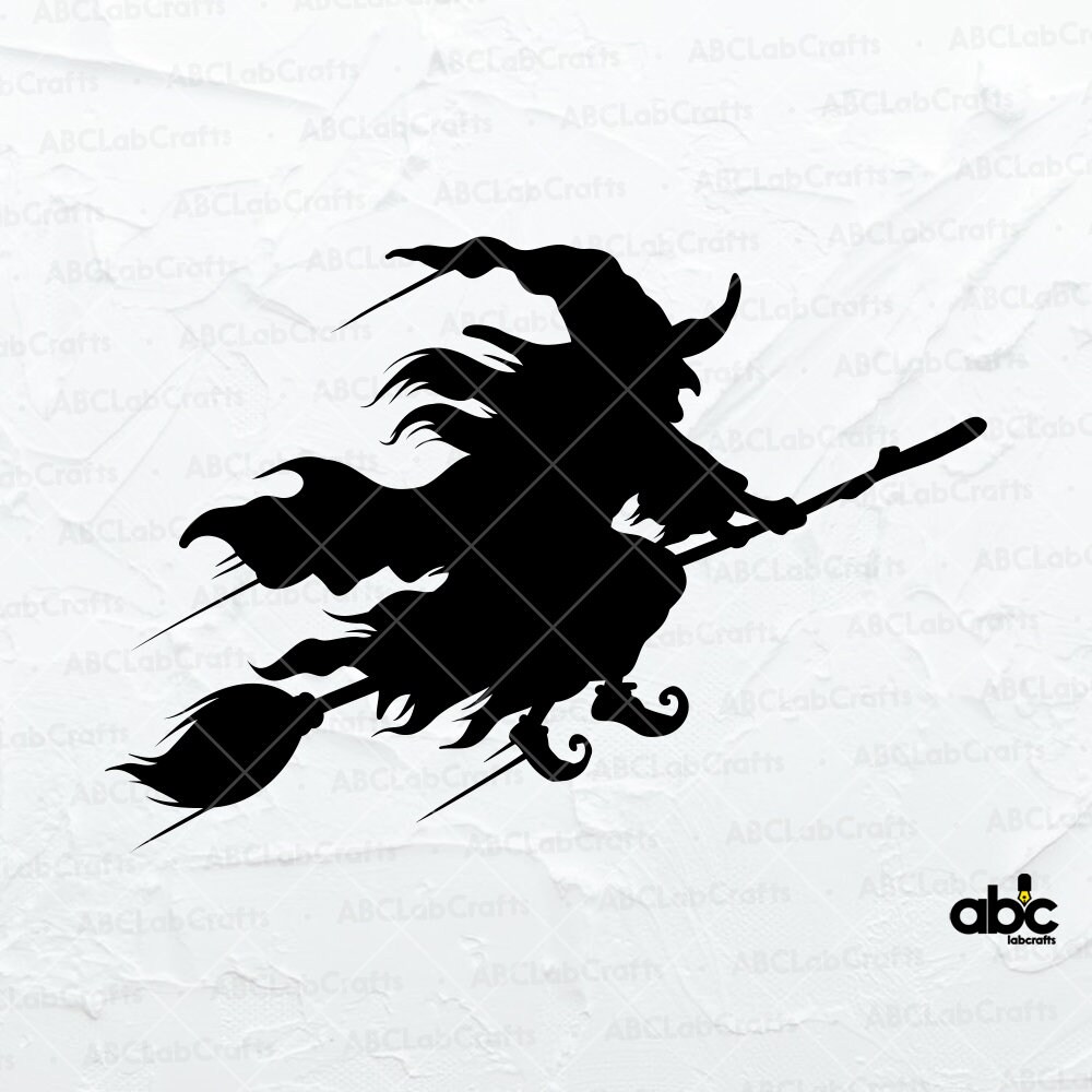 Flying Witch SVG File Wicked Witch Broomstick Witch Svg - Etsy