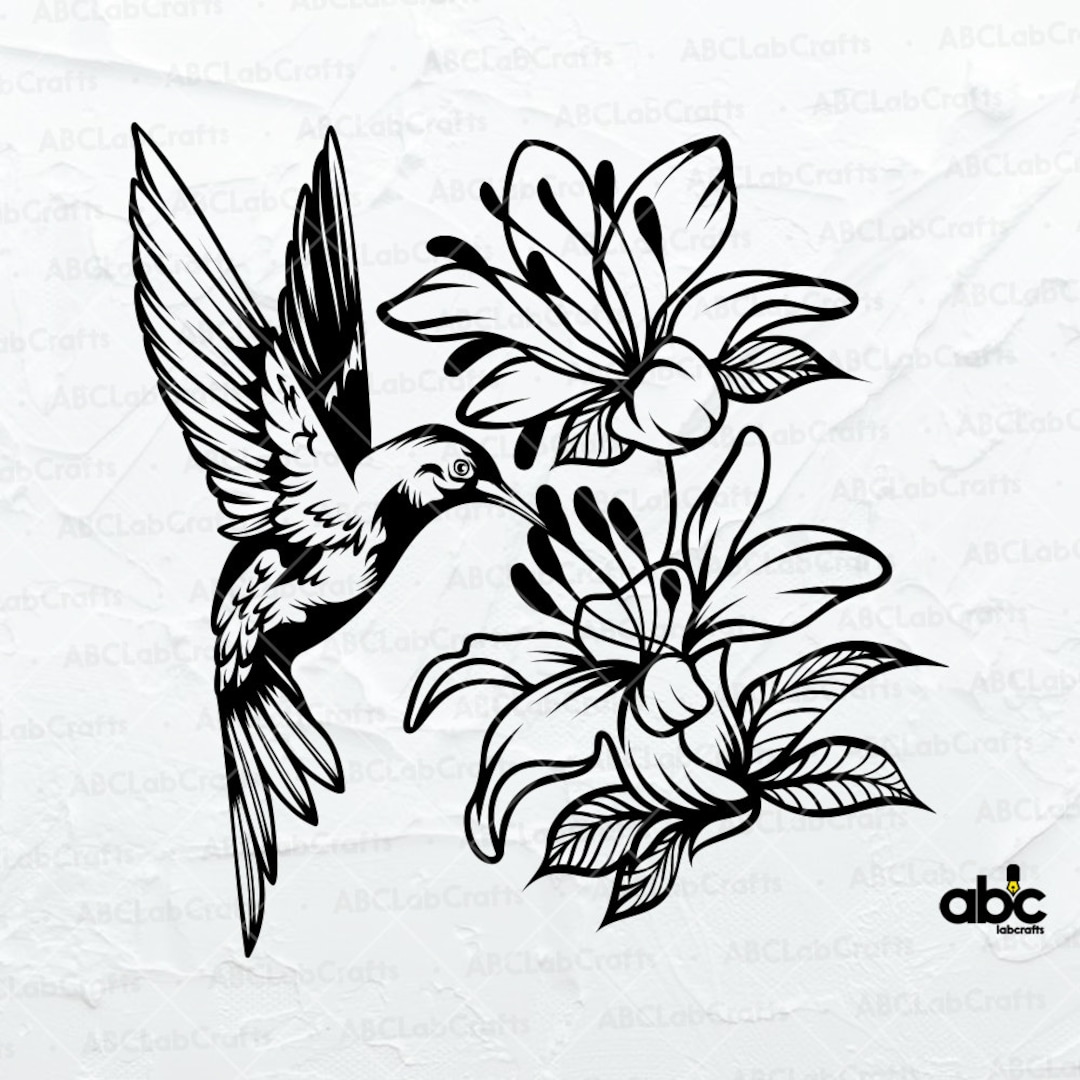 Hummingbird Flowers Svg File | Florals Svg | Hummingbird Clipart ...