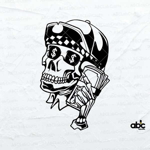 Skull Money Svg - Etsy