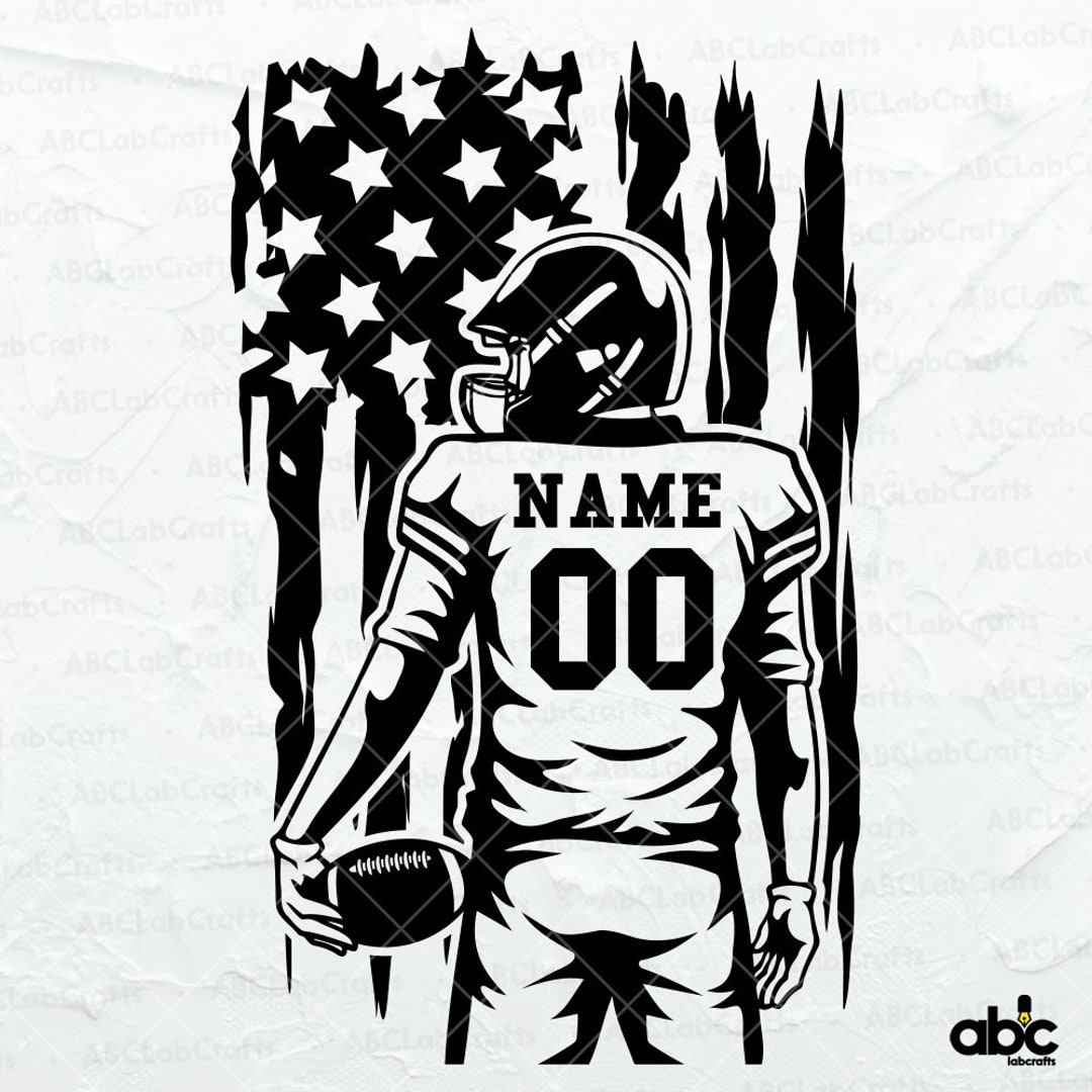 Customized US Football Player Svg File | American Football Svg ...