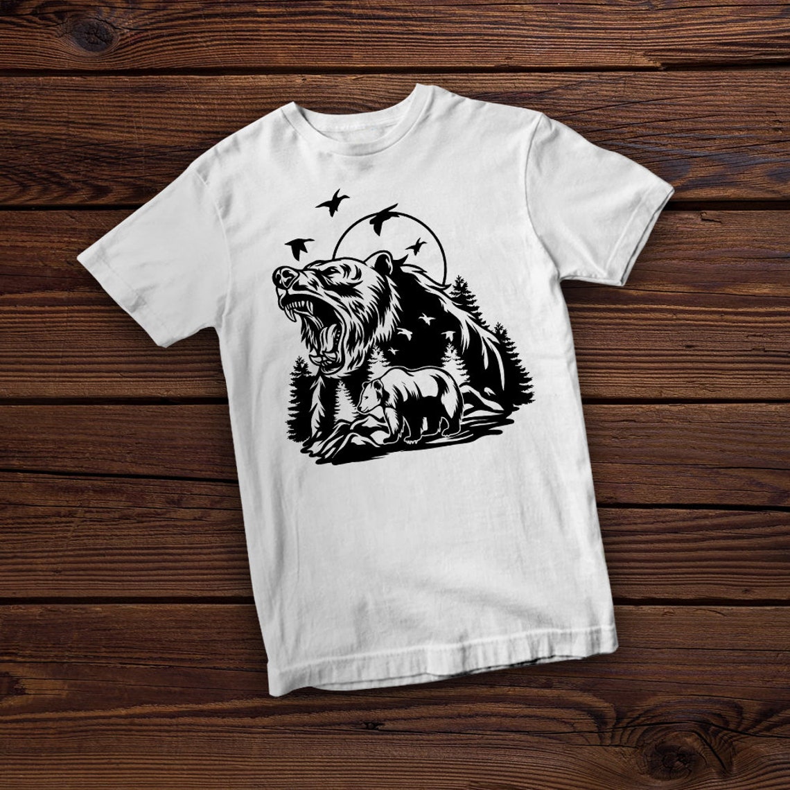 Bear Svg File Bear in the Wild Svg Bear Cricut Files | Etsy