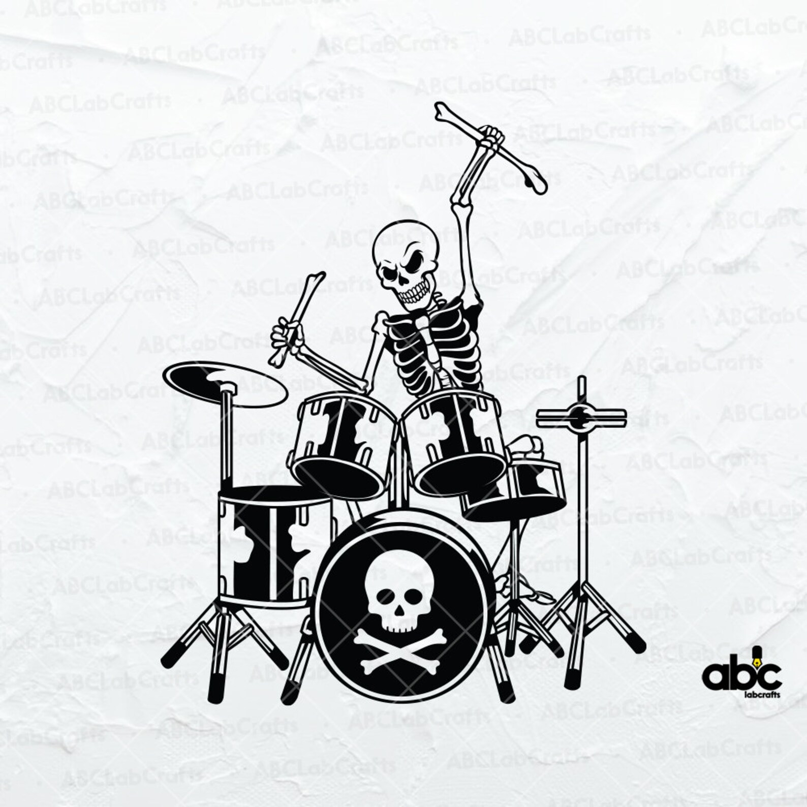 Skeleton Drummer Svg File Rock and Roll Svg Drummer Svg - Etsy