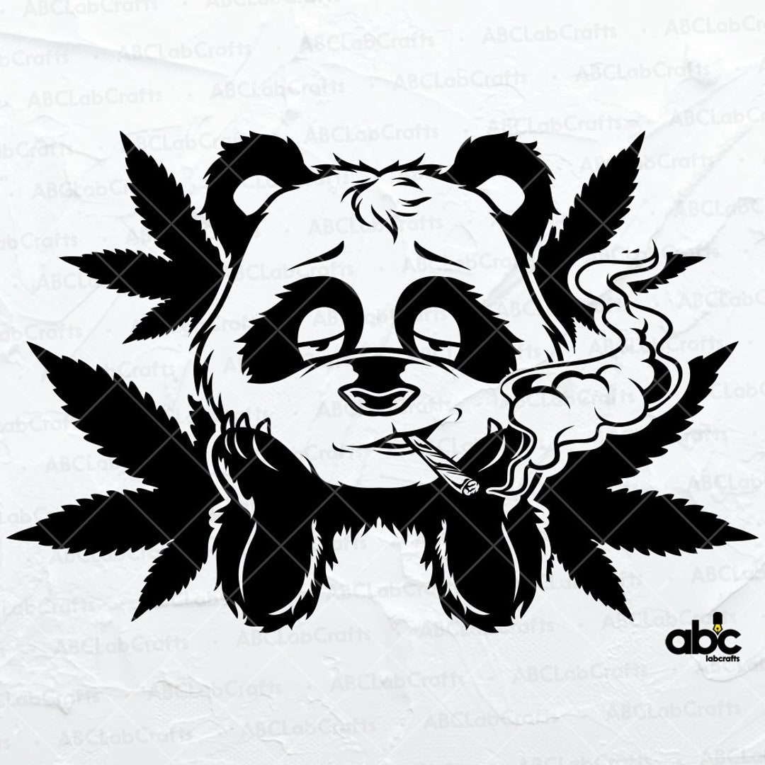 Panda Smoking Joint Svg File | Cannabis Svg | Marijuana Svg | Animal ...