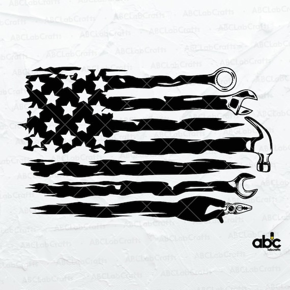 American Flag With Tools