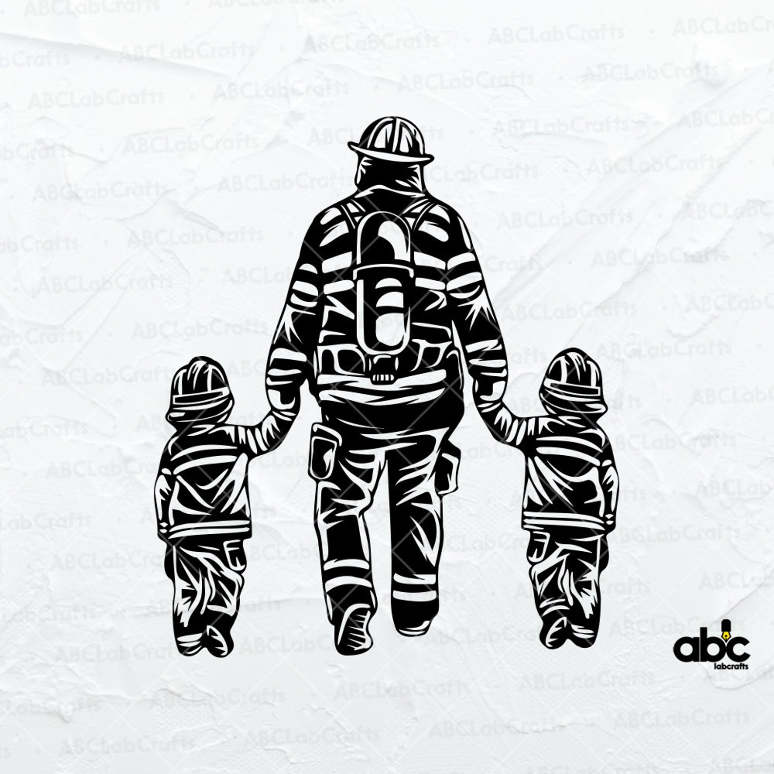 Fire Fighter Dad Svg File | Dad and Daughter Svg | Dad and Son Svg ...