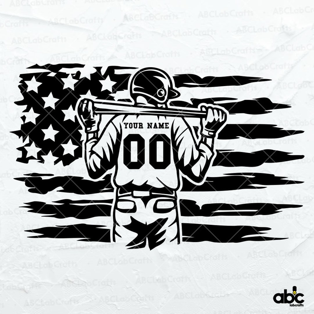 US Baseball Player Svg File | Personalized Name | Baseball Team Svg ...