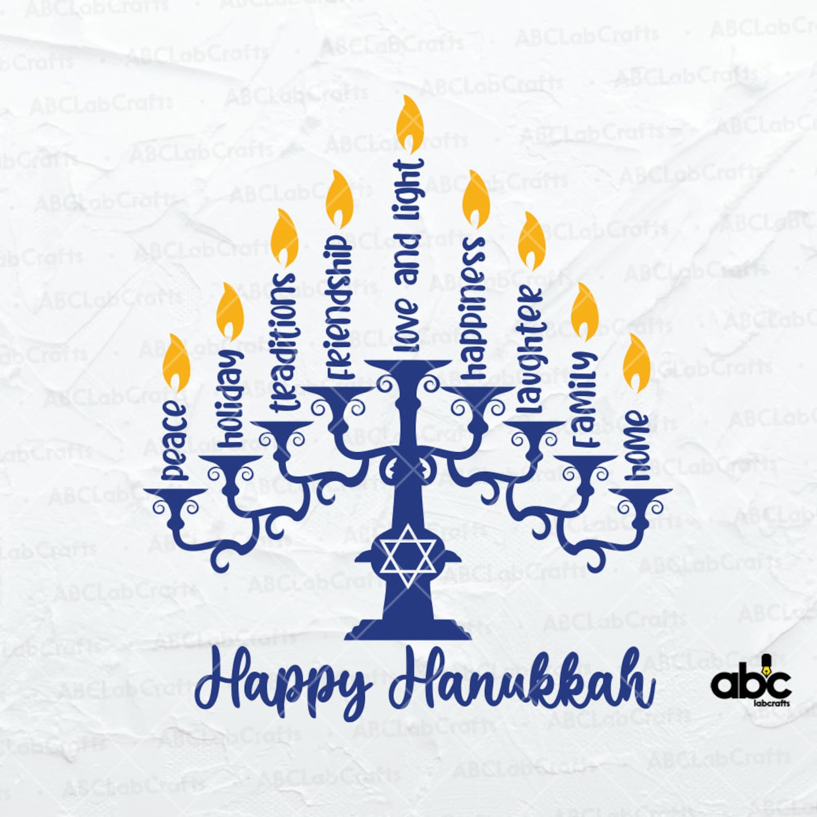Happy Hanukkah Svg File | Menorah Svg | Chanukah Jewish Holiday ...