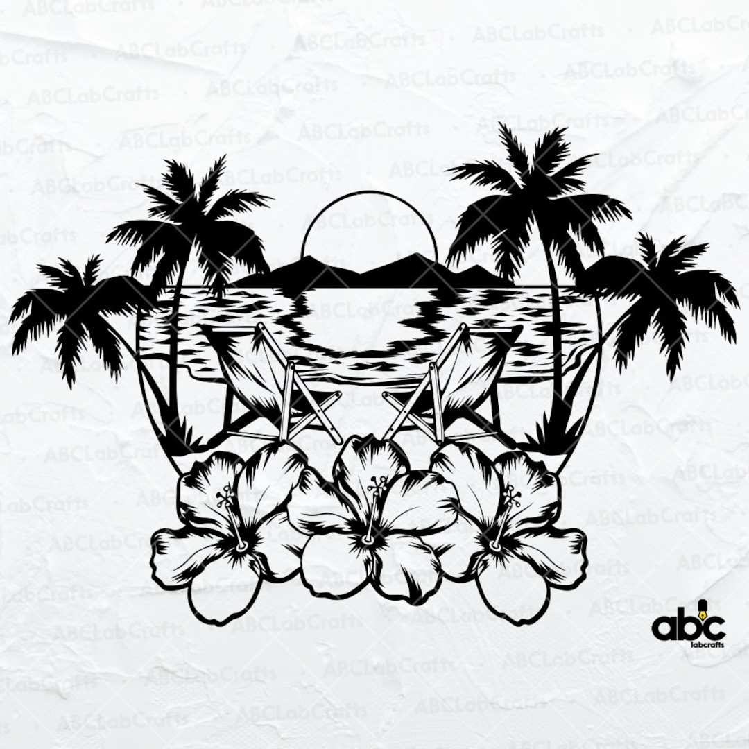 Summer Beach Scene Svg File | Salt Life Svg | Tropical Svg | Island ...
