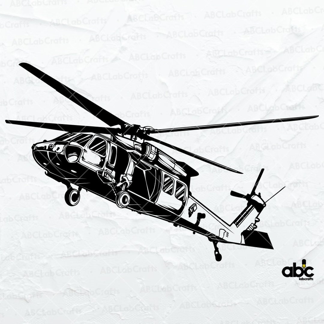 Black Hawk Helicopter Svg File | Army Military Svg | Helicopter Svg ...