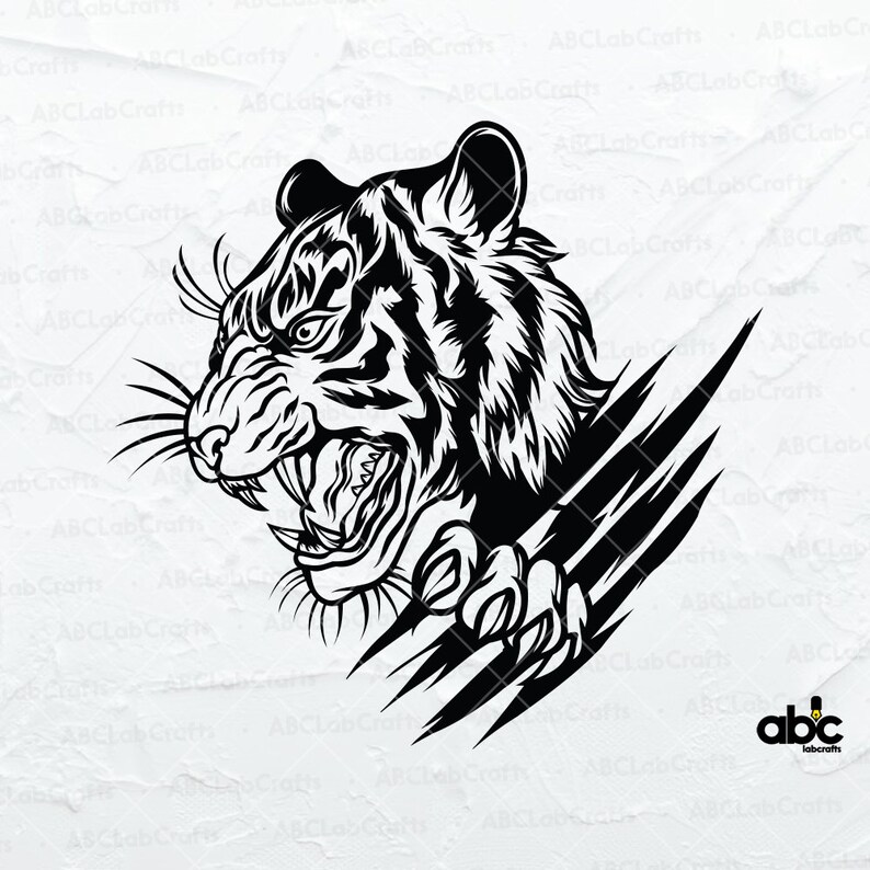 Tiger Scratch Svg File Tiger Animal Svg Tiger Look Svg Tiger Cut Files ...