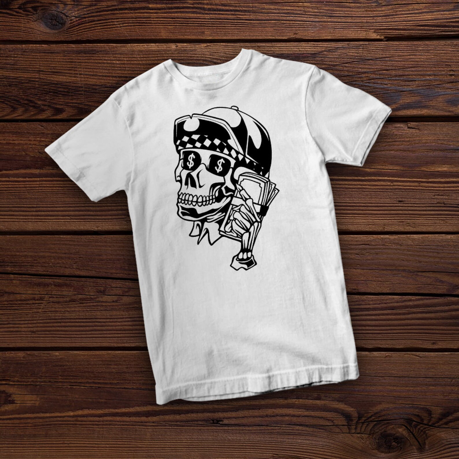 Skull Holding 100 Dollar Bills Svg File | Cash Svg | Money Svg | Rich ...