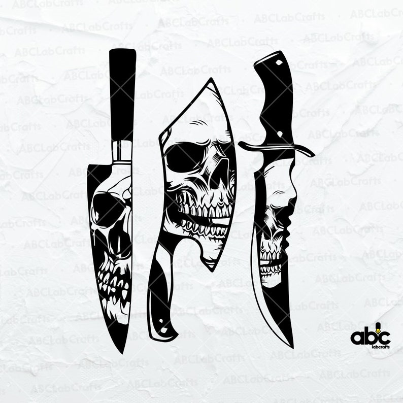 Halloween Svg File | Knife Skull Svg | Skull Svg | Horror Svg ...