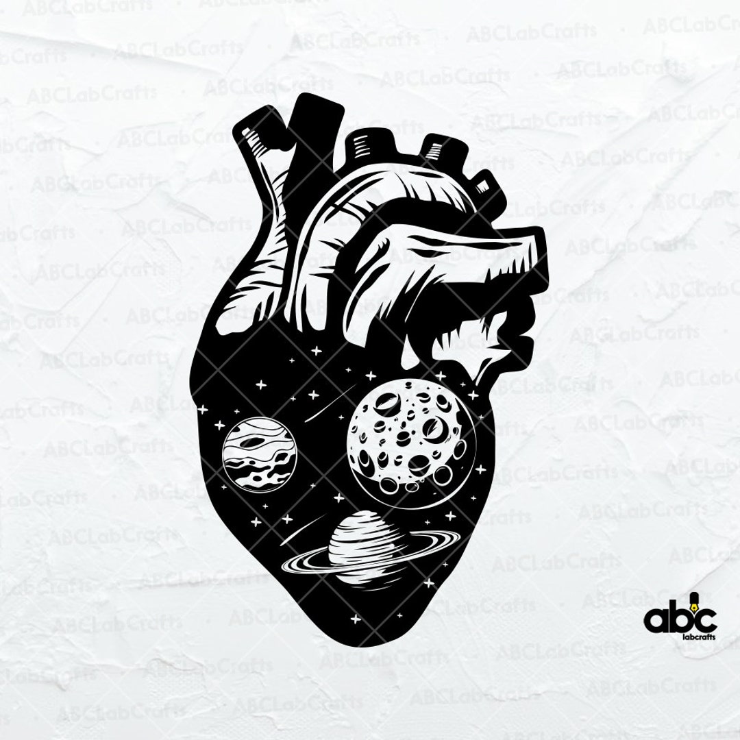 Heart Planet Svg File | Heart Svg | Celestial Svg | Planet Svg ...