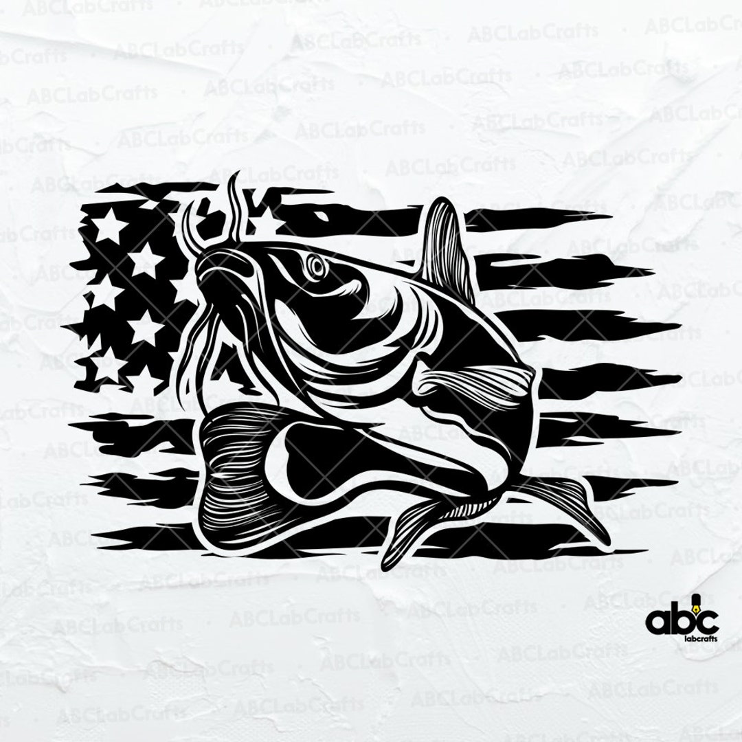 Catfishing Svg Svg | US Fishing Svg | River Fishing | Catfish Clipart ...