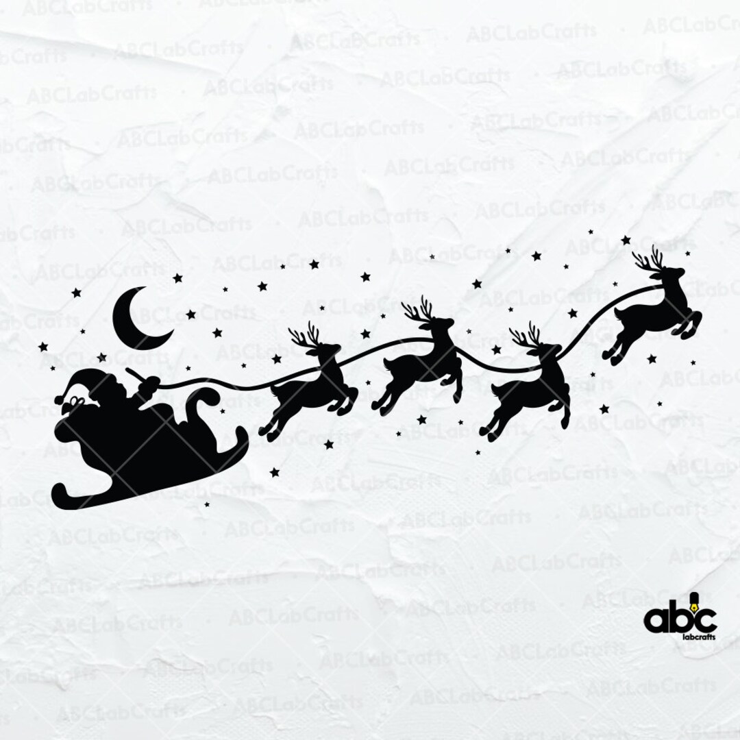 Santa Sleigh Svg File | Santa Svg | Santa Png | Christmas Svg ...