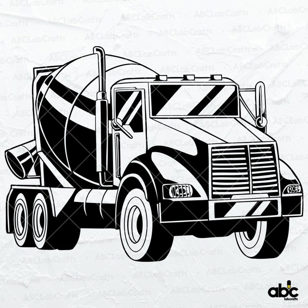 Concrete Mixer Truck Svg File | Cement Mixer Svg | Construction Truck ...