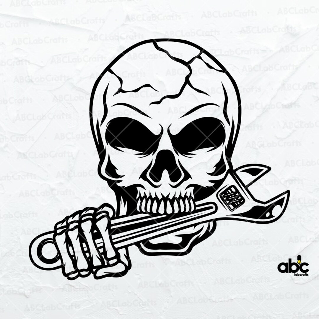 Mechanic Skull Svg File | Skull Mechanic Svg | Patriotic Skull Svg ...