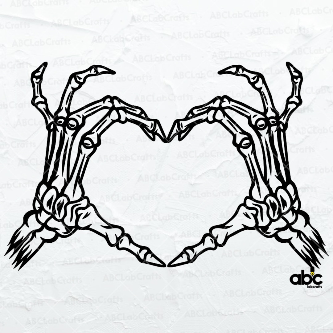 Skeleton Heart Hands Svg File | Heart Svg | Skeleton Love Svg ...