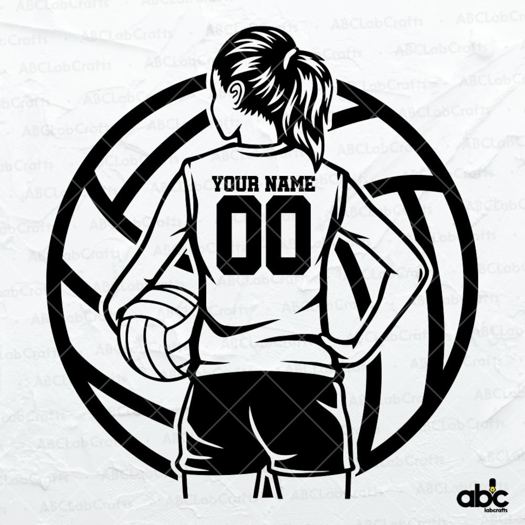 Personalised Volleyball Name Svg | Volleyball Girl Player Svg ...