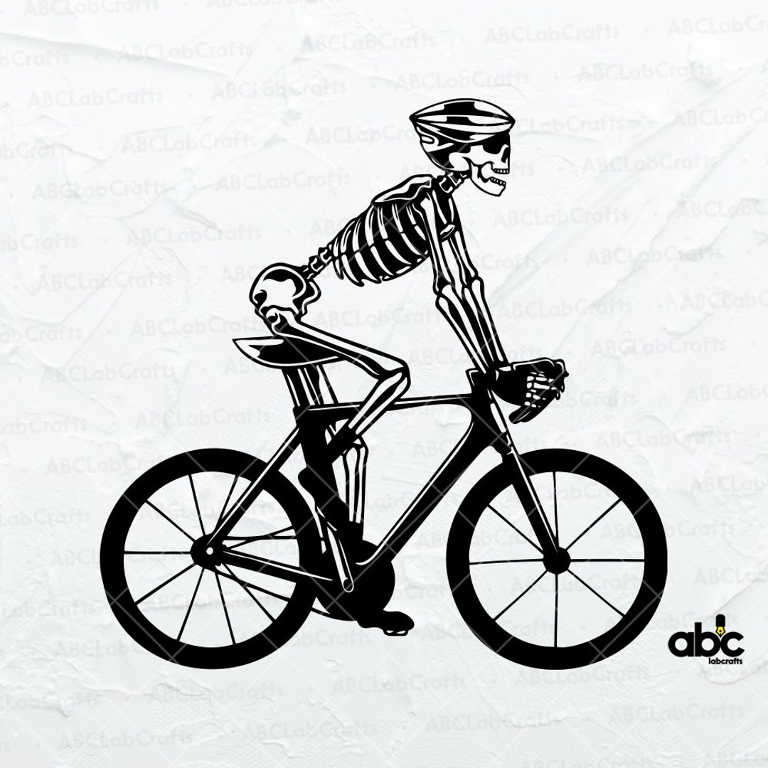 Skeleton Riding Bicycle Svg File | Bike Svg | Cycling Svg | Biker Svg ...