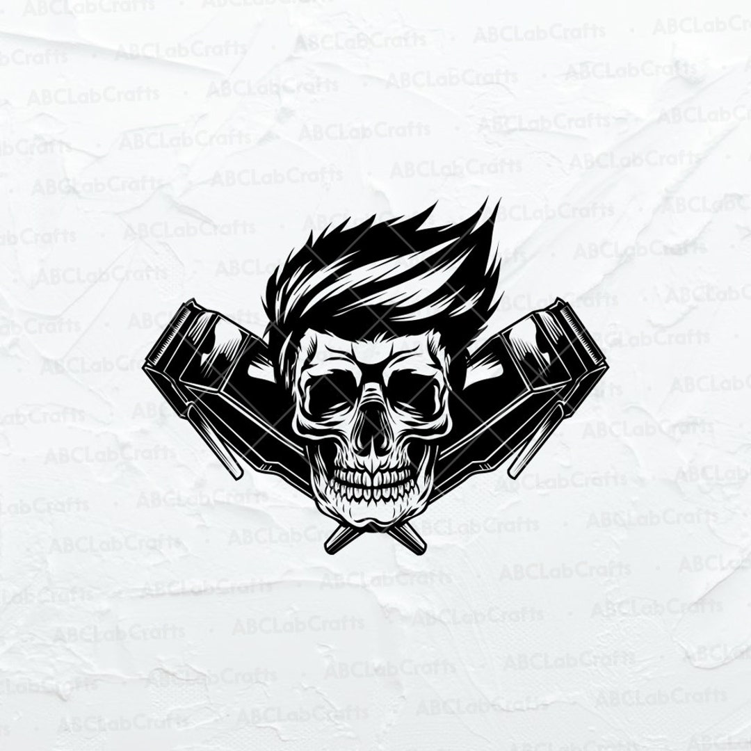 Barbershop Skull Logo Svg | Barber Skull Svg File | Barber Svg | Barber ...