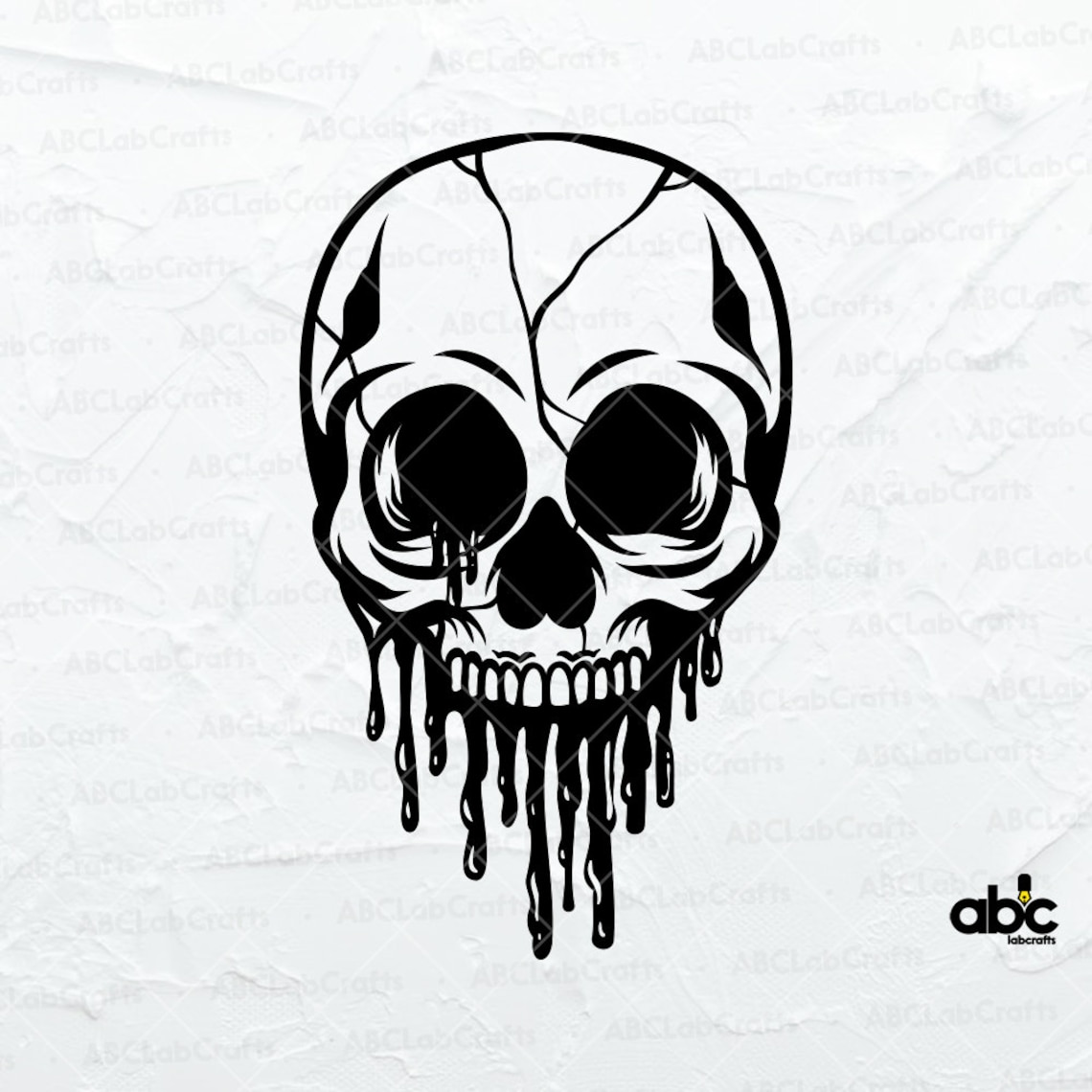 Dripping Skull Svg File | Skull Svg | Skull Design Svg | Skeleton Svg ...