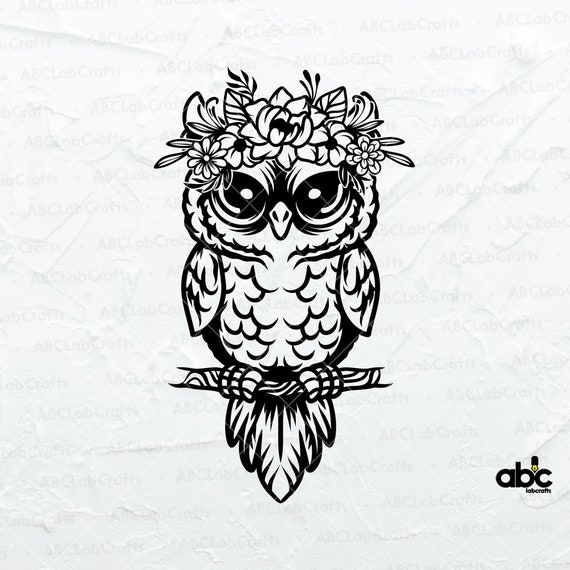 Cute Floral Owl Svg File Owl Svg Floral Animal Svg Bird - Etsy