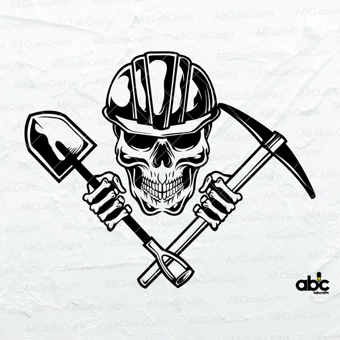 Coal Miner Skull Svg File | Miner Skull Svg | Coal Mining Svg | Mining ...