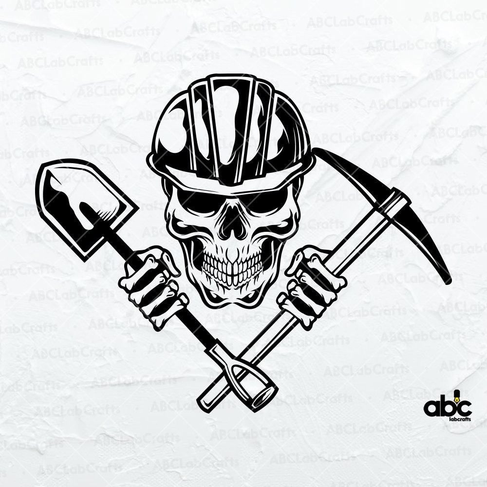 Coal Miner Skull Svg File | Miner Skull Svg | Coal Mining Svg | Mining ...