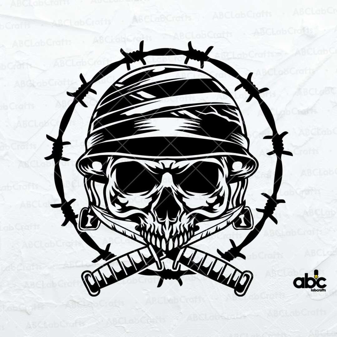 Military Skull Svg File | Skull Soldier Dad Clipart | US Army Svg ...