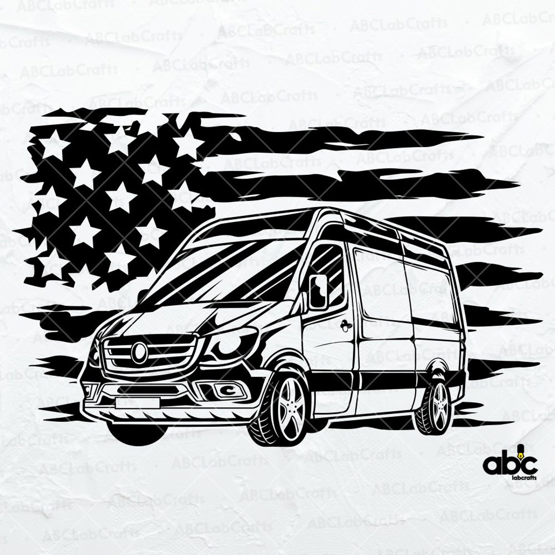US Cargo Delivery Van Svg File | Vehicle Svg | US Delivery Van Truck ...
