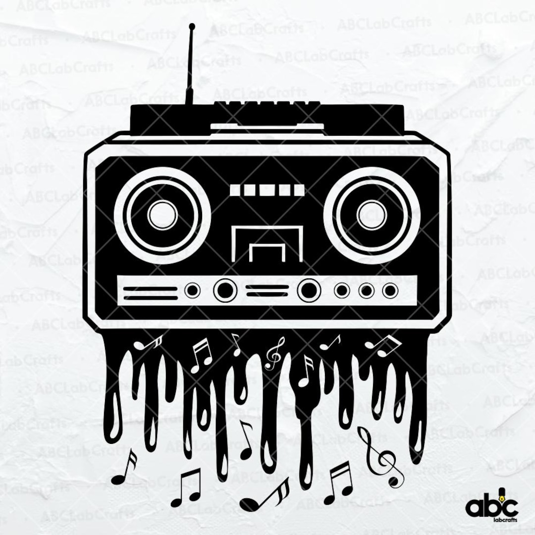 Boombox Svg File | Dripping Boombox Svg | Stereo Svg | Cassette Tape ...