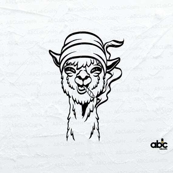 Smoking Llama Svg File Smoking Joint Svg Cute Llama Face - Etsy