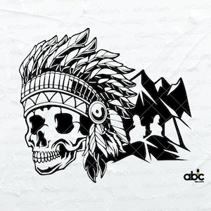 Native American Skull Svg File | Indian Tribe Svg | Teepee Svg | Boho ...