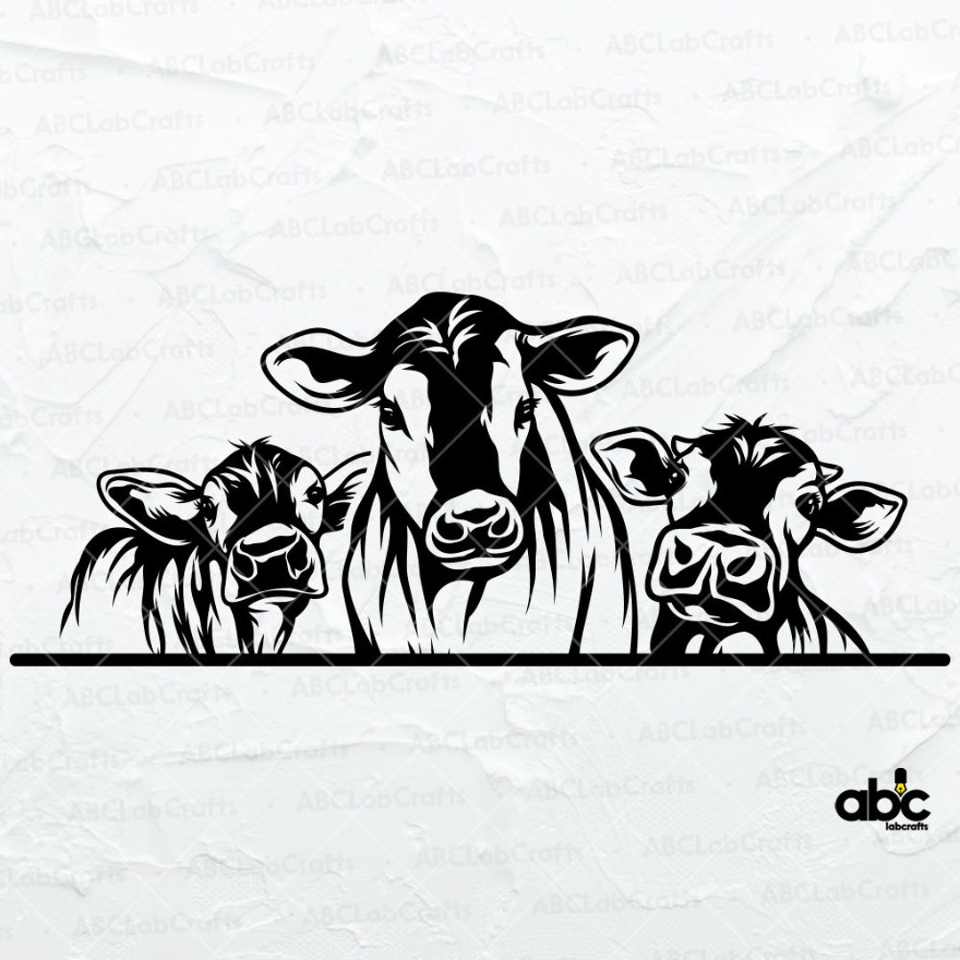 Cow Farm Svg File | Farm Animal Svg | Cow Png | Family Farm Svg| Cow ...
