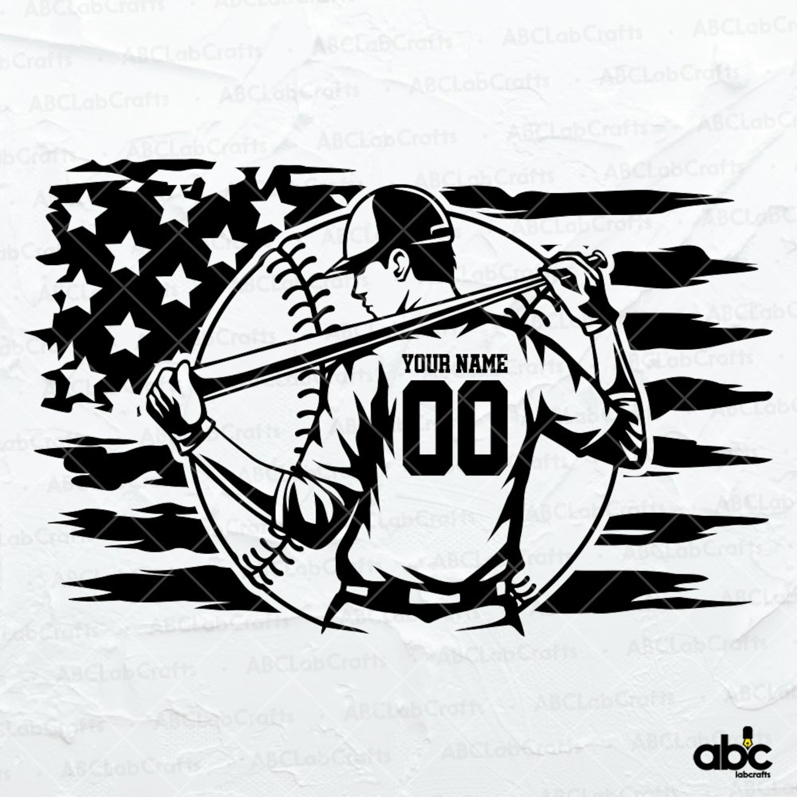 US Baseball Player Svg File | Personalized Name | Baseball Team Svg ...