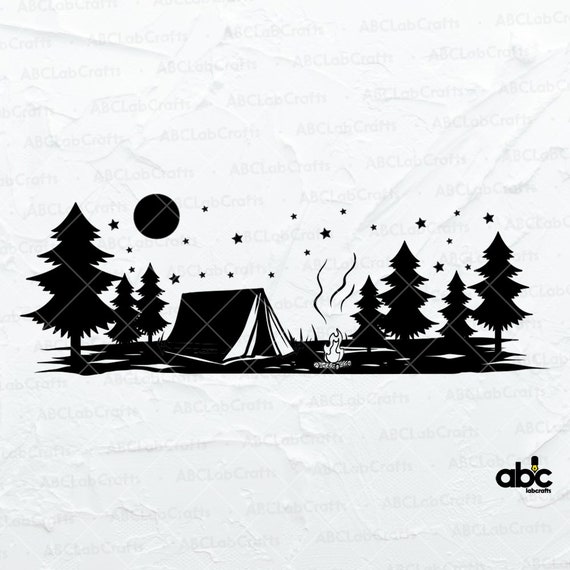 Tent in Forest Svg File Camping Svg Hiking Svg Tent | Etsy