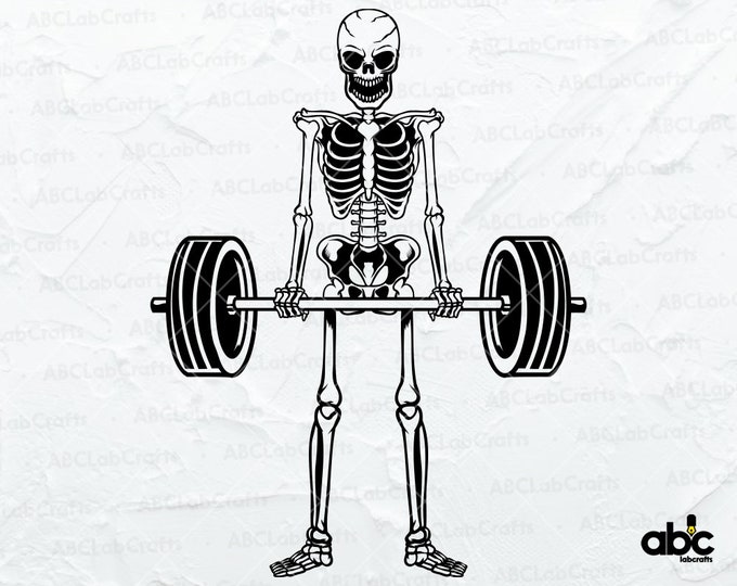 Skeleton Deadlift SVG | Gym SVG | Workout Shirt Sticker Decal T-shirt ...
