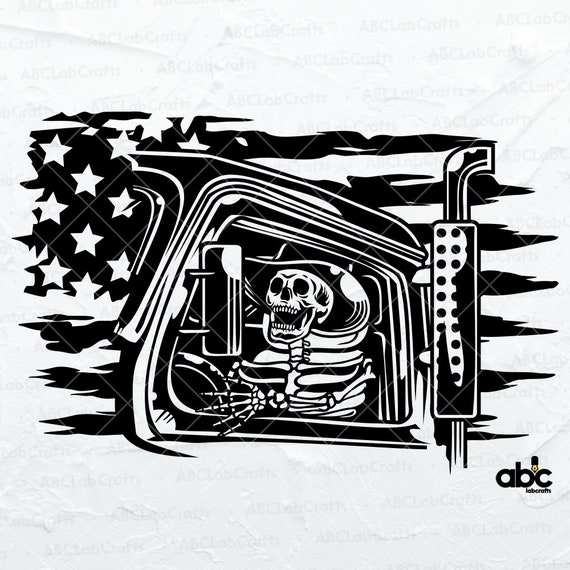 US Skull Truck Driver Svg File 10 Wheeler Vehicle Cut File - Etsy