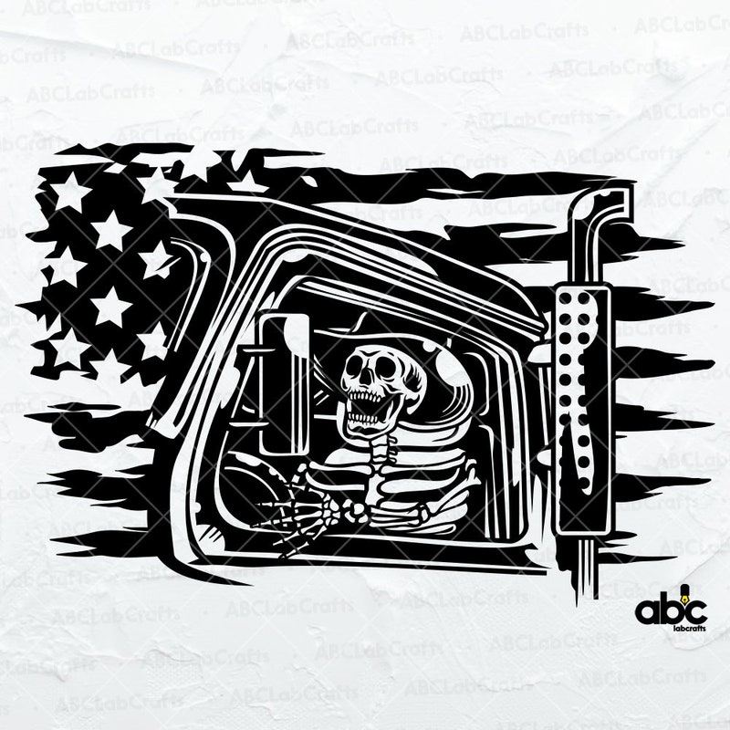 Skeleton Truck Driver Svg - Etsy