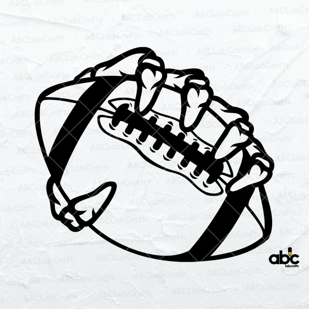 Football Skeleton Hand Svg File | Football Clipart | Football Png ...