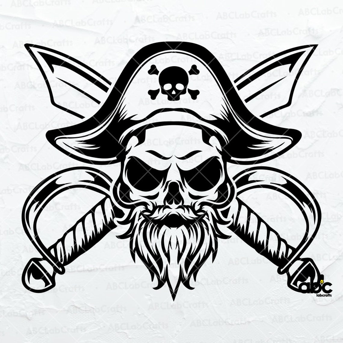 Pirate Skull Svg File | Pirate Clipart | Pirate Vector | Pirate Svg ...