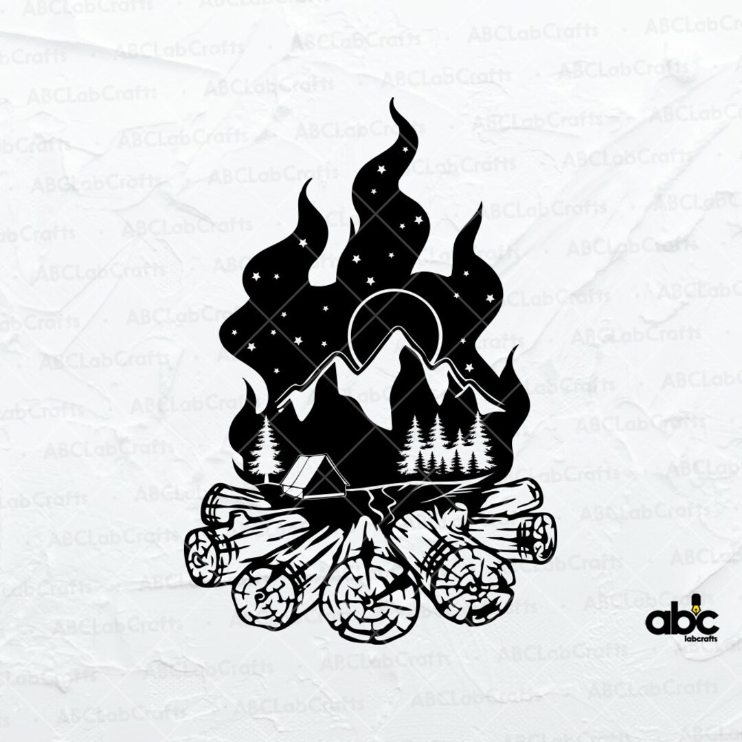 Campfire Svg File | Campsite Svg | Bonfire Svg | Outdoor Svg | Hiking ...