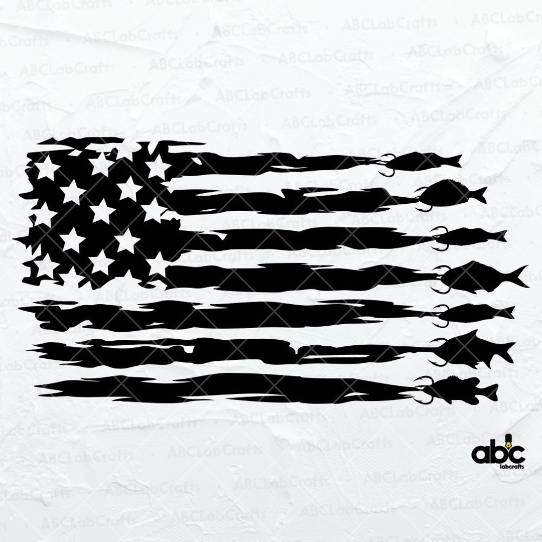 USA Fishing Flag Svg File | Fishing Svg | Bass Svg | Fisherman Svg ...