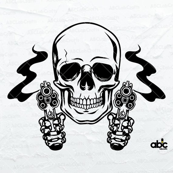 Skull With Guns Svg File Skeleton Svg Skull Cut File - Etsy Australia